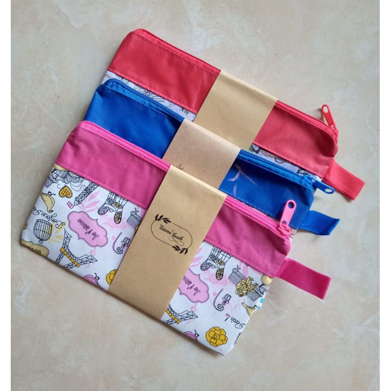 Jual isi 50pcs souvenir dompet motif paris ukuran 23 x 14 cm + bonus ...