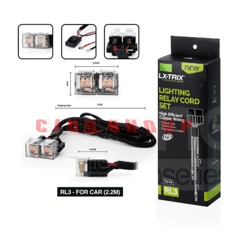Jual KABEL RELEY LAMPU LED SOROT LED TEMBAK NINE RL3 RL5 HI LOW 2 ...