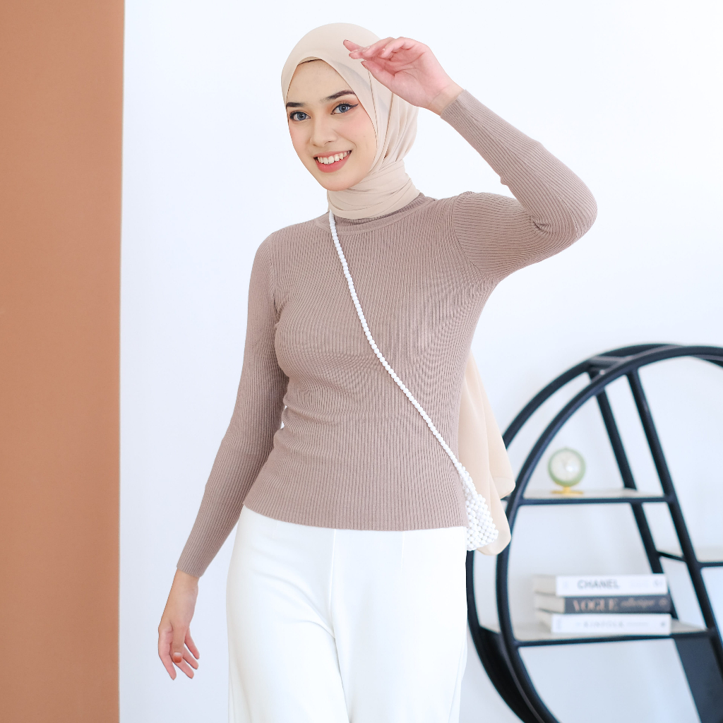 Jual Mayoutfit Inner Knit | Atasan Basic Blus Rajut Inner Manset Polos ...