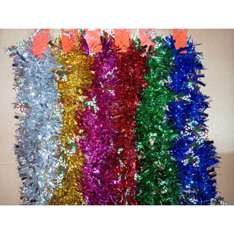 Jual SLINGER TINSEL MERRY CHRISTMAS / SLINGER NATAL TONGKAT | Shopee ...