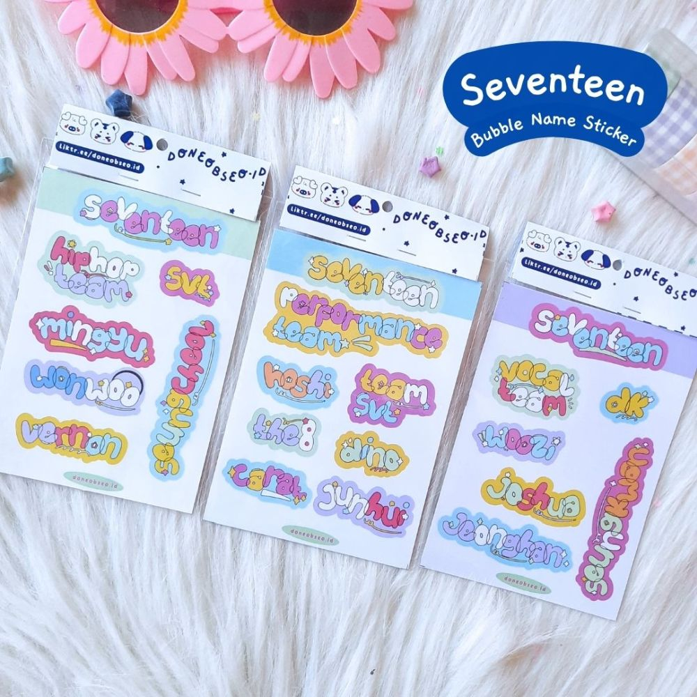 Jual DONEOBSEO.ID Seventeen Bubble Sticker Sheet / Stiker Kiss Cut ...