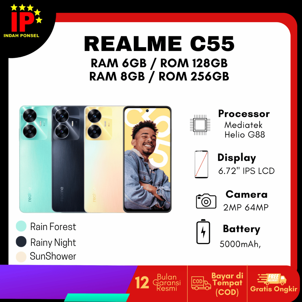 Jual REALME C55 8/256 GB & 6/128 GB GARANSI RESMI REALME INDONESIA 100% ...