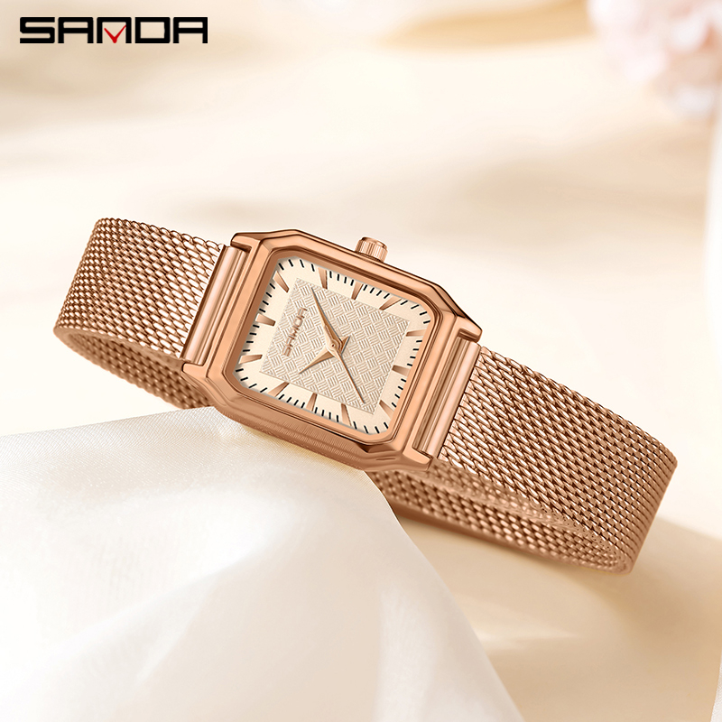 Jual SANDA 1121 Jam Tangan Wanita Analog Retro Style Tali Stainless ...