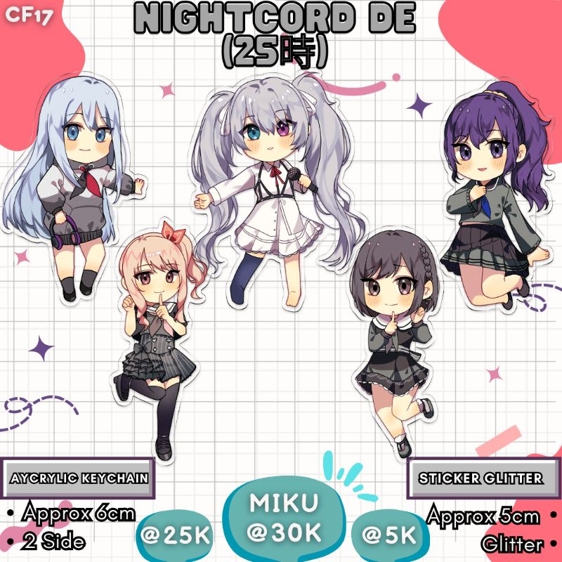 Jual Project Sekai Glitter Sticker by Rankskun (25JI Nightcord de ...