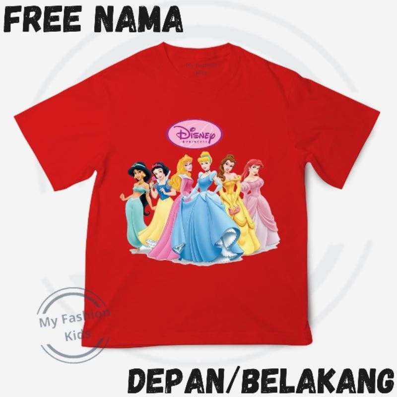 Jual Baju Kaos Atasan Anak Custom Gambar Disney Princess Bahan Premium ...