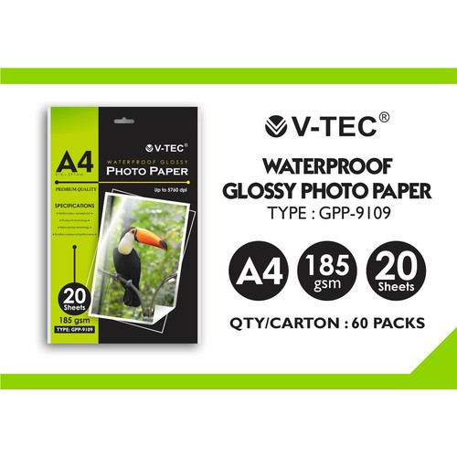 Jual VTEC Kertas Foto / Photo Paper V-tec A4 185 gsm GLOSSY | Shopee Indonesia