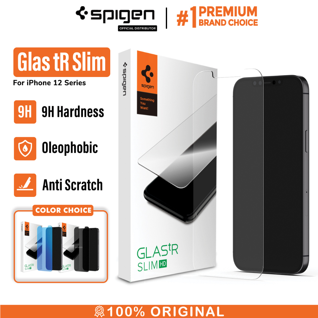 Jual Tempered Glass iPhone 12 Pro Max 12 Mini Spigen Glas tR HD 9H ...