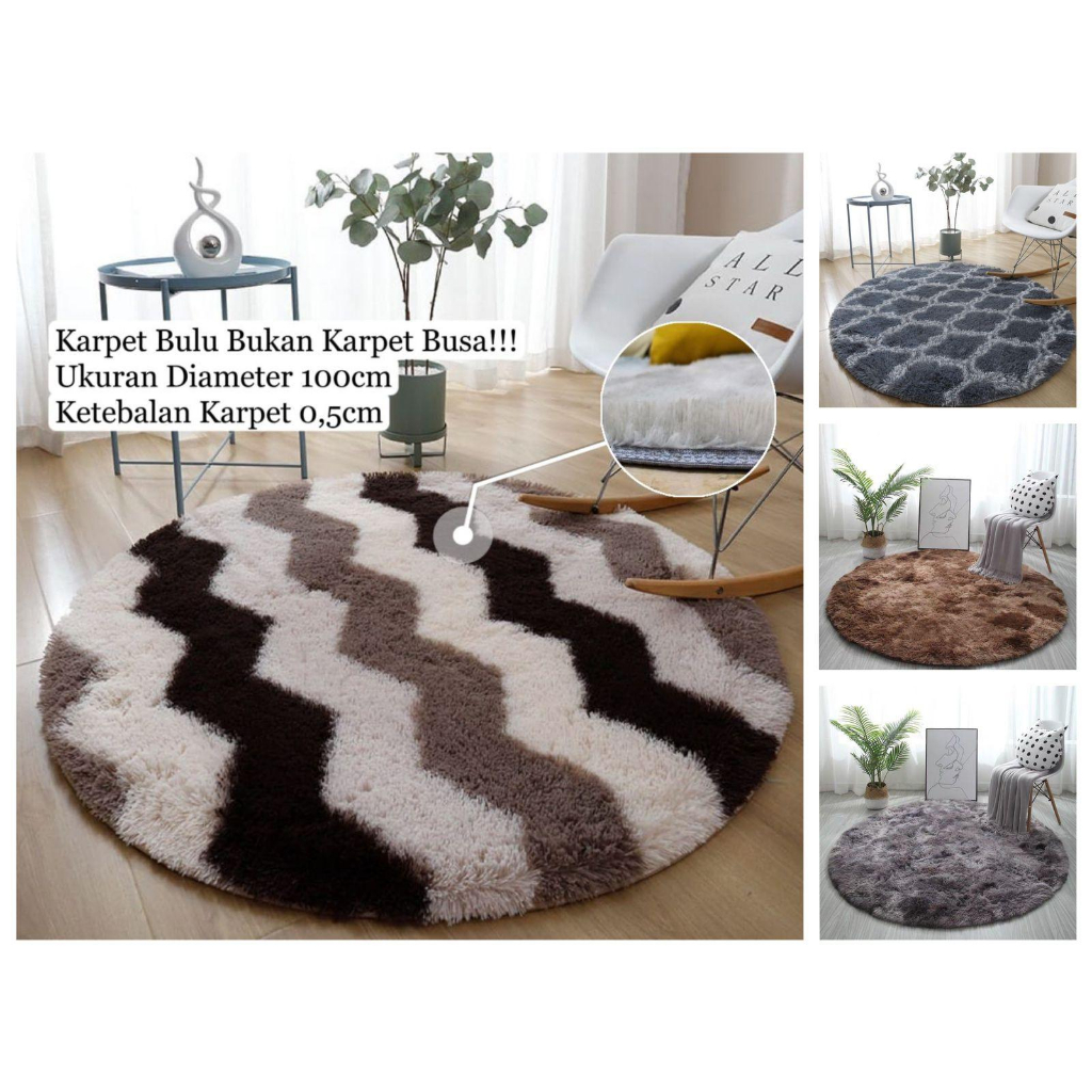 Jual Utama Jakarta - Karpet Bulat Ombre & Motif Warna Diamater 100cm ...