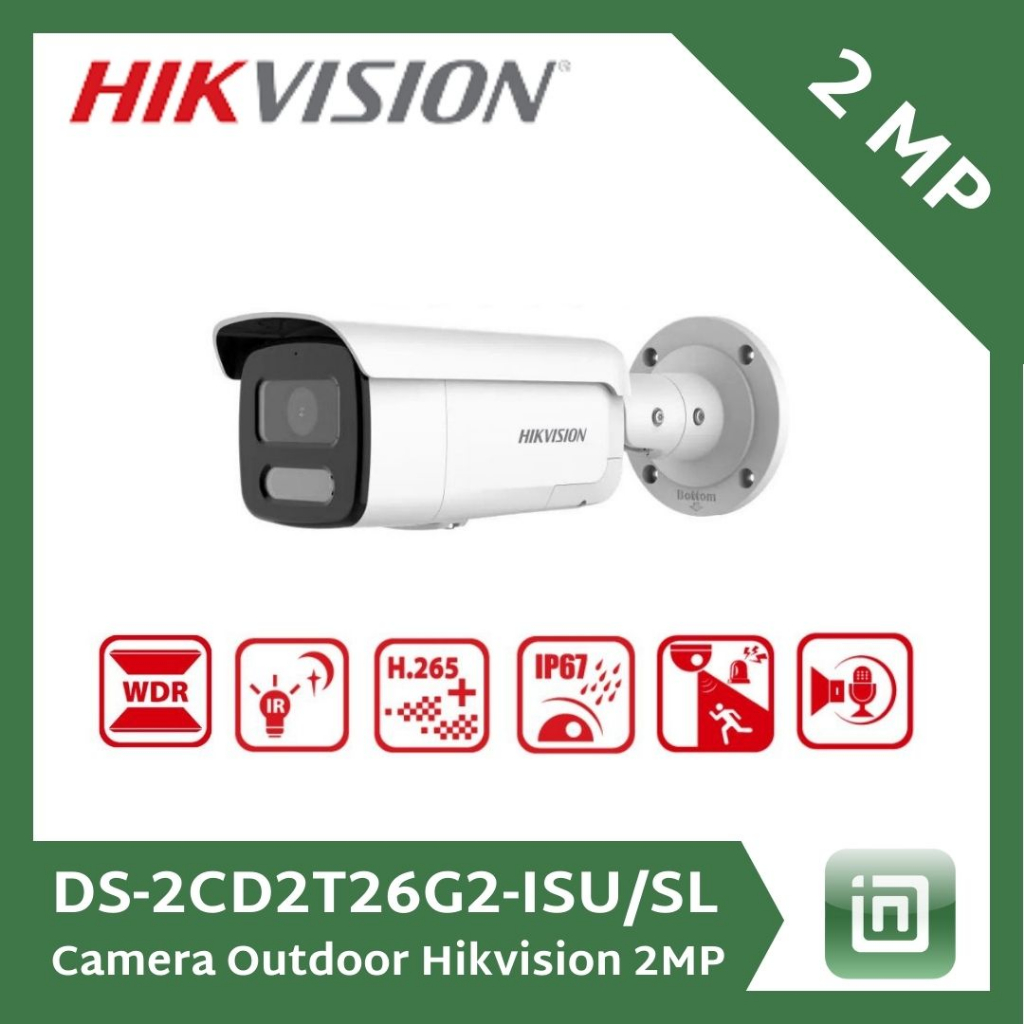 Jual HIKVISION - DS-2CD2T26G2-ISU/SL Camera IP CCTV 2 MP AcuSense Strobe Light and Audible ...