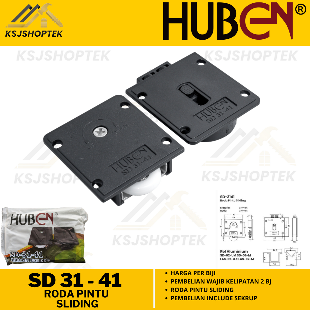 Jual Roda Pintu Lemari Geser / Sliding SD 3141 HUBEN Pintu Lemari ...