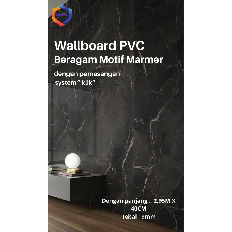 Jual Wallboard Panel PVC Marmer Hiasan Dinding Aesthetic Panjang 2,9 ...