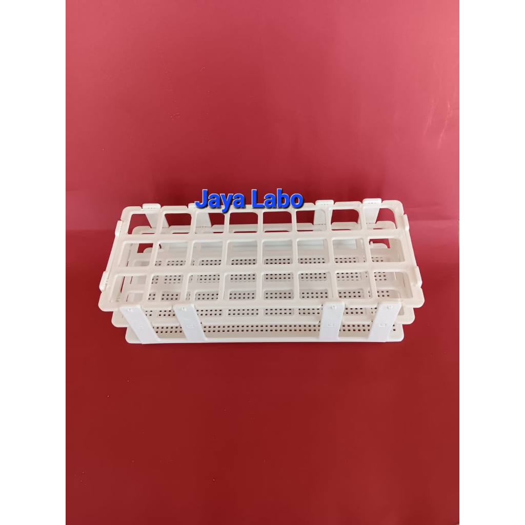 Jual Test Tube Rack White dia. 25 mm /Rak Tabung Reaksi Plastik 3x8 24 ...
