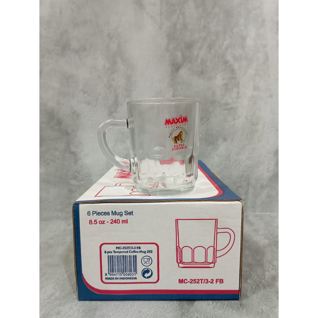 Jual GELAS MAXIM 252 T/GELAS KACA/ GELAS TEH/240ML | Shopee Indonesia