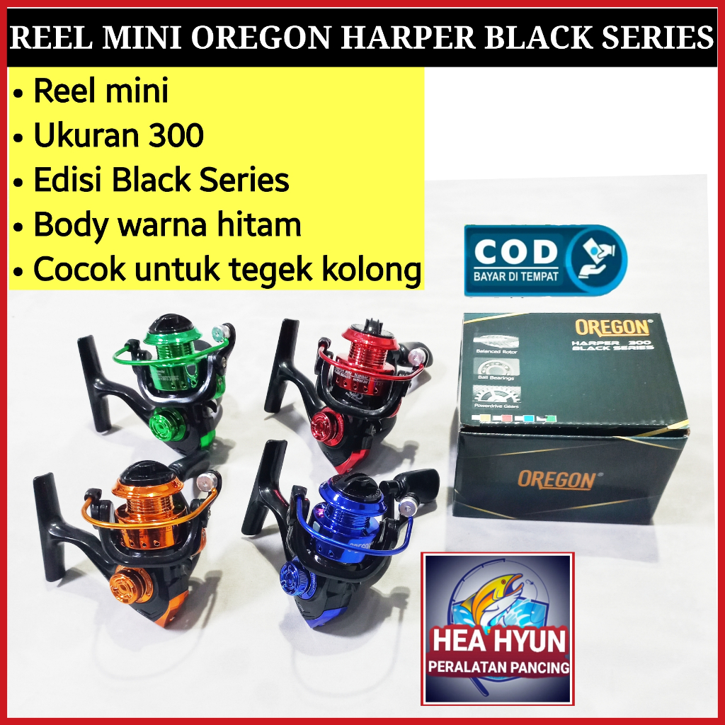 Jual Reel Mini Oregon Harper 300 BLAK SERIES - Spinning - cocok untuk ...