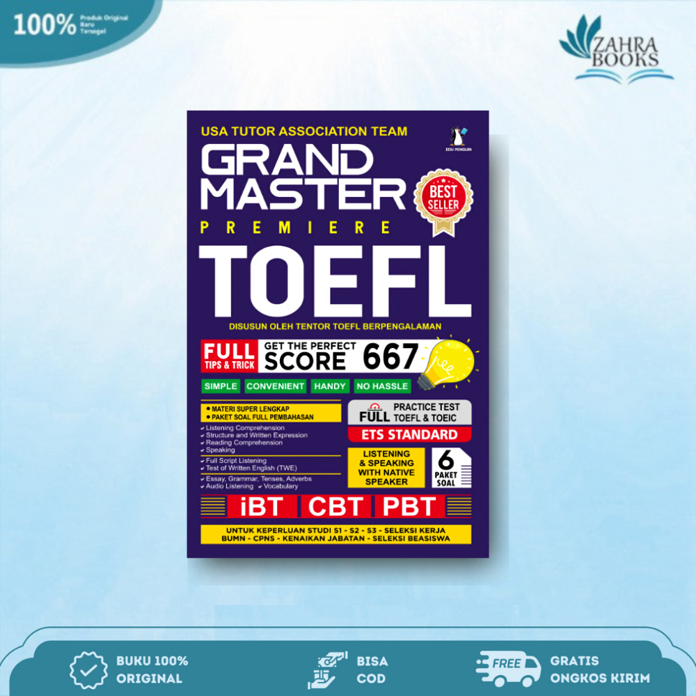 Jual BUKU GRAND MASTER PREMIERE TOEFL TOEIC iBT CBT PBT Standar ETS - Kompas Ilmu | Shopee Indonesia