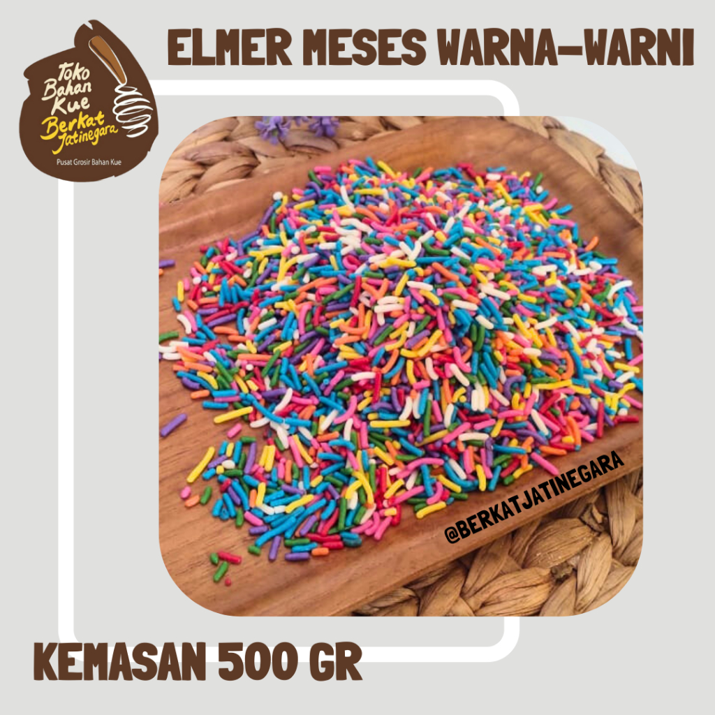 Jual MESES ELMER WARNA500 GR / MESES WARNA WARNI /TOPPING DONAT ...