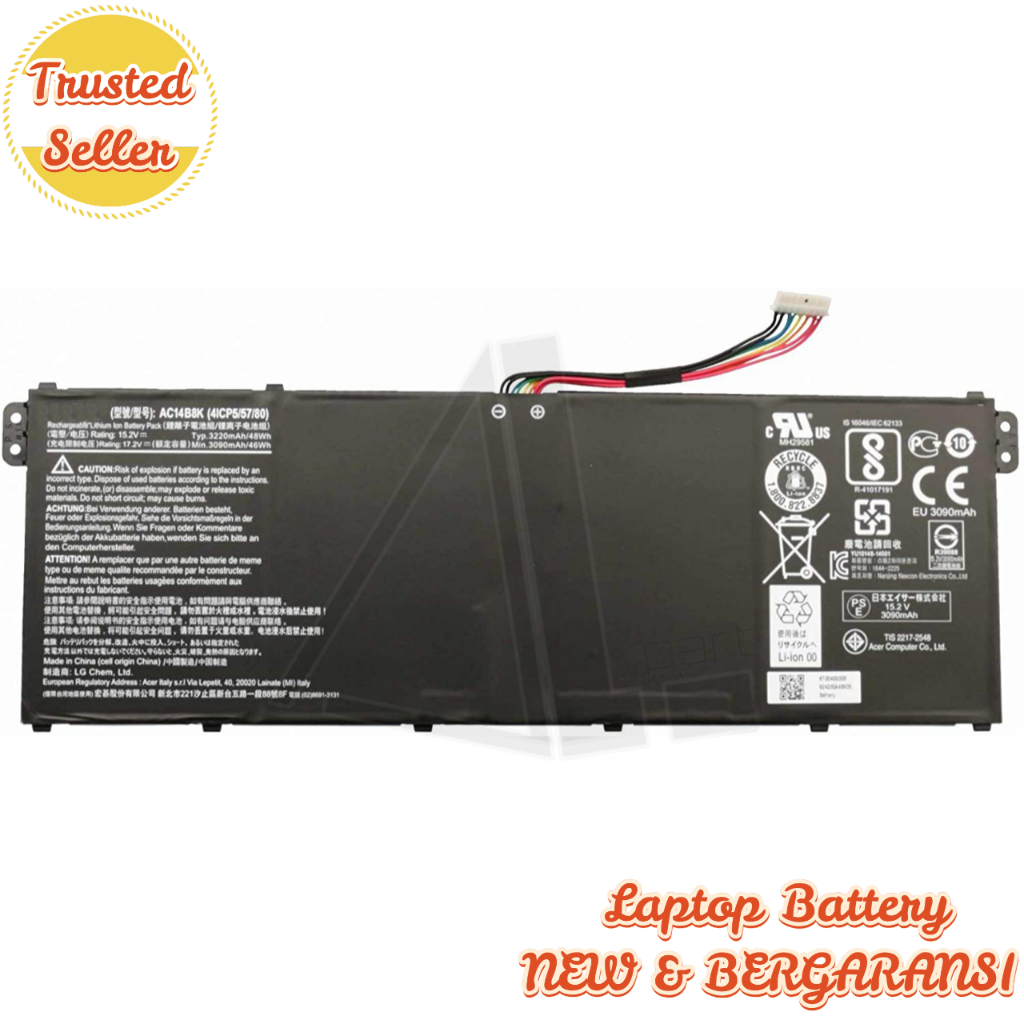 Jual Laptop Battery AC011353 AC14B3K AC14B8K AP14B8K Battery Laptop NEW ...