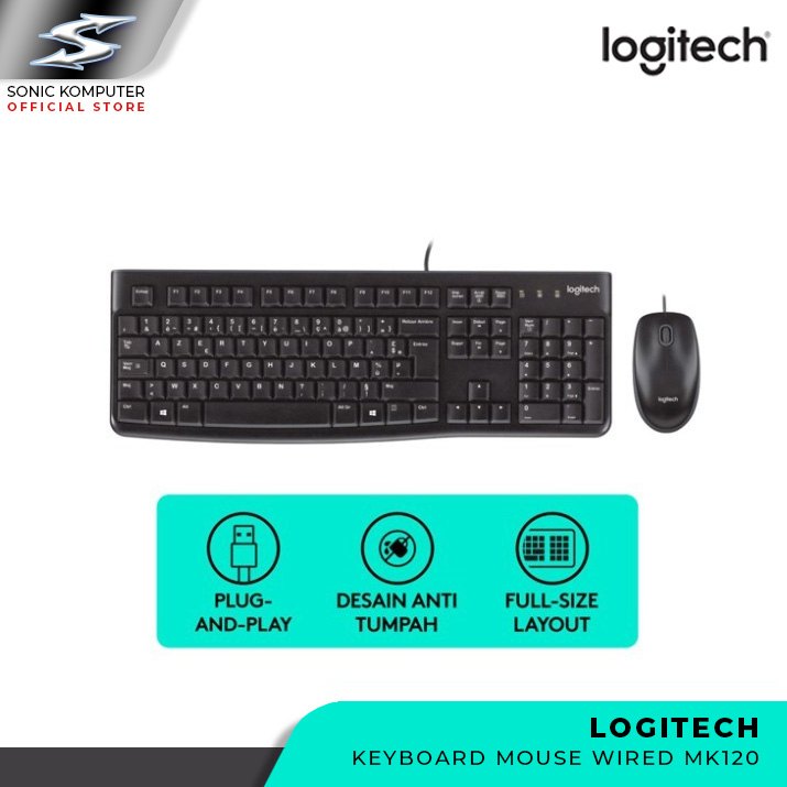 Jual Logitech Desktop MK120 Corded Keyboard and Mouse Combo | Shopee ...