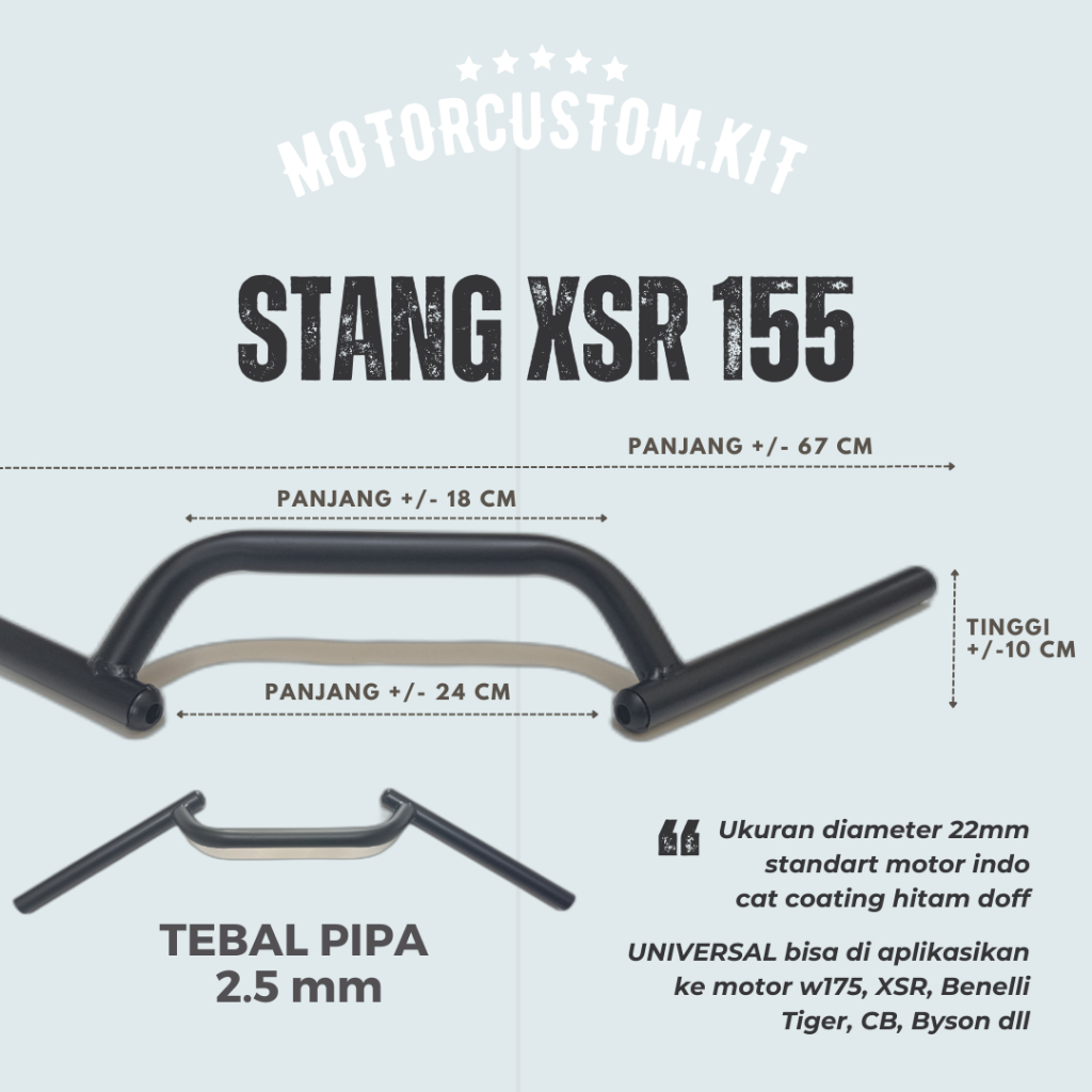 Jual Motorcustomkit - Stang Clubmen Konsep Motor Caferacer | Stang Motor Custom Classic | Stang ...