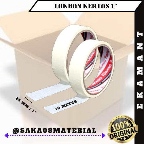 Jual JUAL LAKBAN KERTAS 1 INCH 25 MM X 10 METER ORIGINAL TERBARU ...