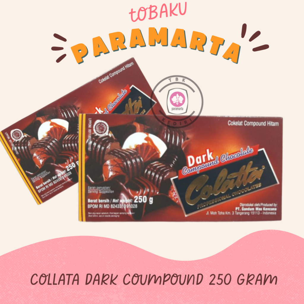 Jual COLLATA DARK COMPOUND CHOCOLATE 250 GRAM / DARK COMPOUND CHOCOLATE ...