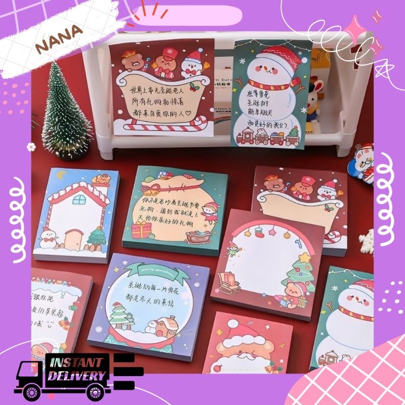 Jual STICKY NOTE INS NATAL MERRY CHRISTMAS/ MEMO STICKY NOTE 50 LEMBAR ...