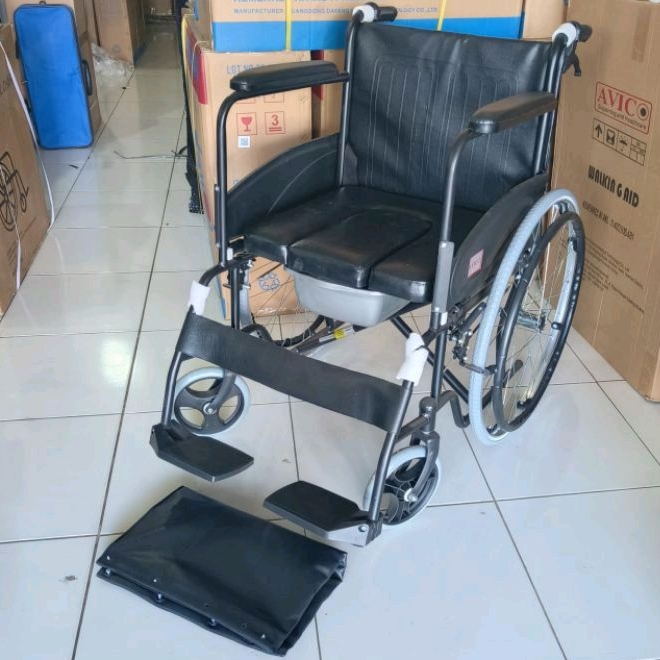 Jual Kursi Roda Standart Toilet BAB Double Rem / Kursi Roda 2 in 1 ...