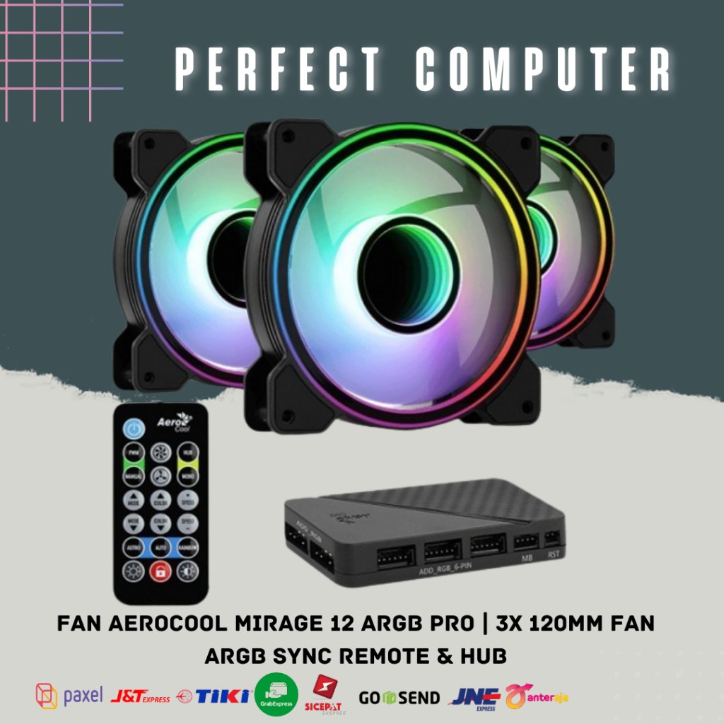 Jual Aerocool Mirage 12 ARGB Pro | 3x 120mm Fan ARGB Sync Remote & Hub ...
