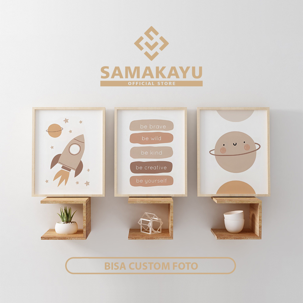 Jual 3PCS Cartoon Planet Rocket Decorative Dekorasi Poster Kamar Anak ...