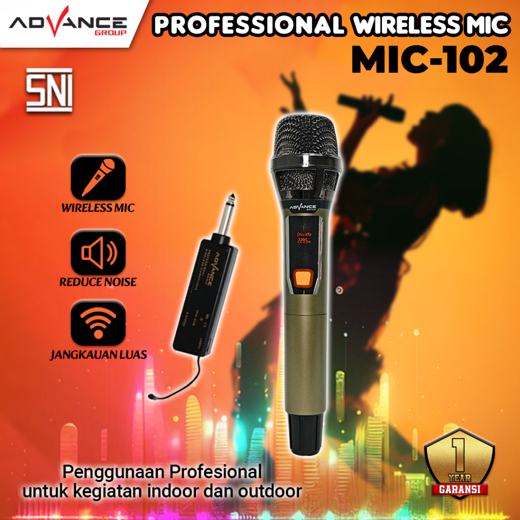 Jual Advance MIC-102 Mic Profesional Wireless Microphone Garansi Resmi ...