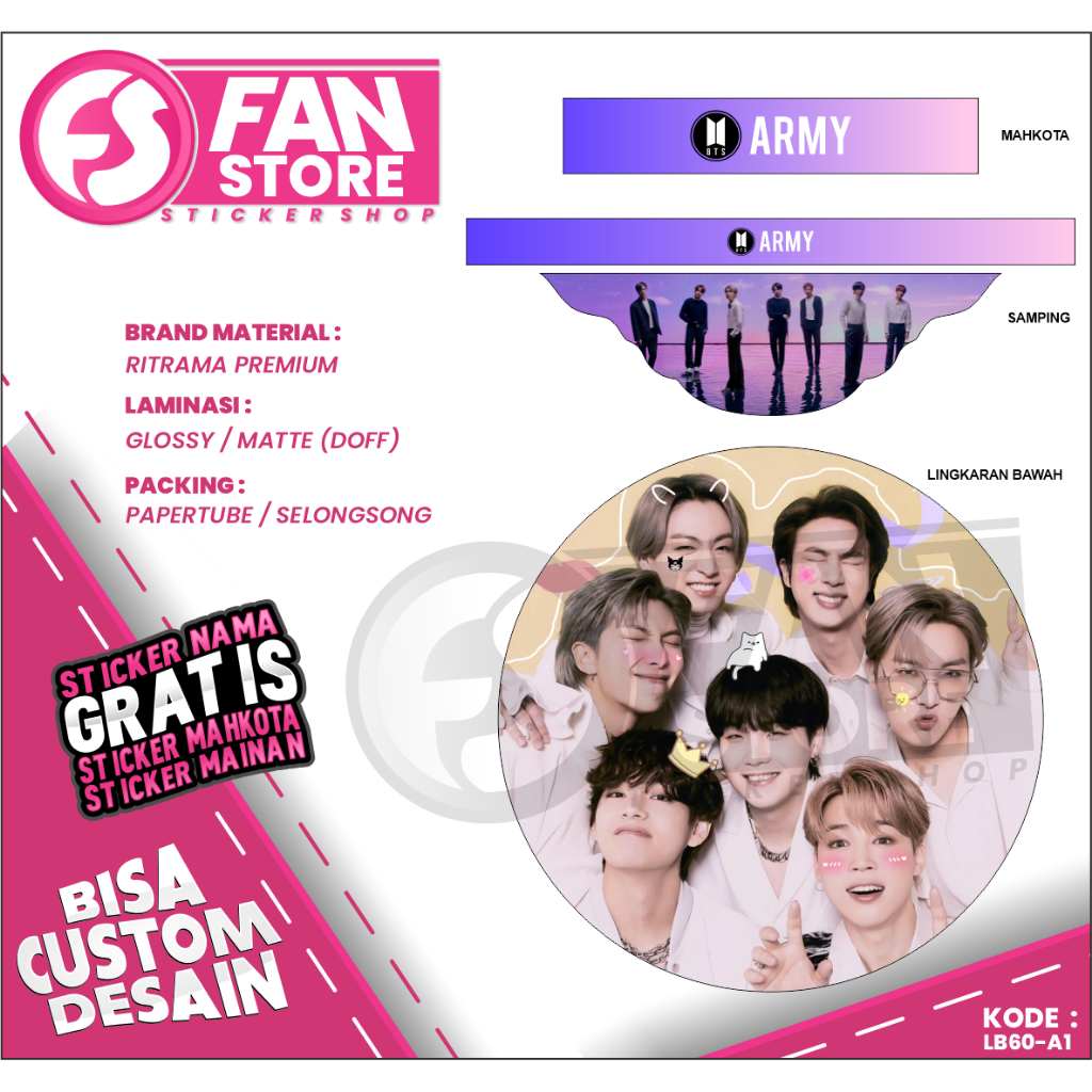 Jual Stiker Tebok Lovebird / Stiker Sangkar Lovebird Motif BTS Korea ...