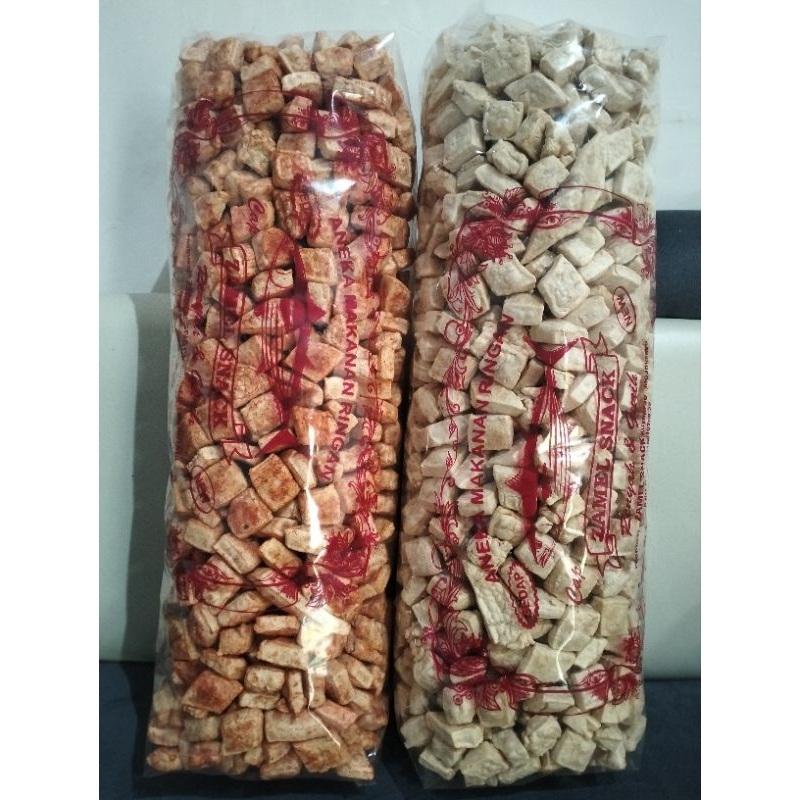 Jual 1bal Kerupuk tahu kotak snack food pedas ori 850gr | Shopee Indonesia