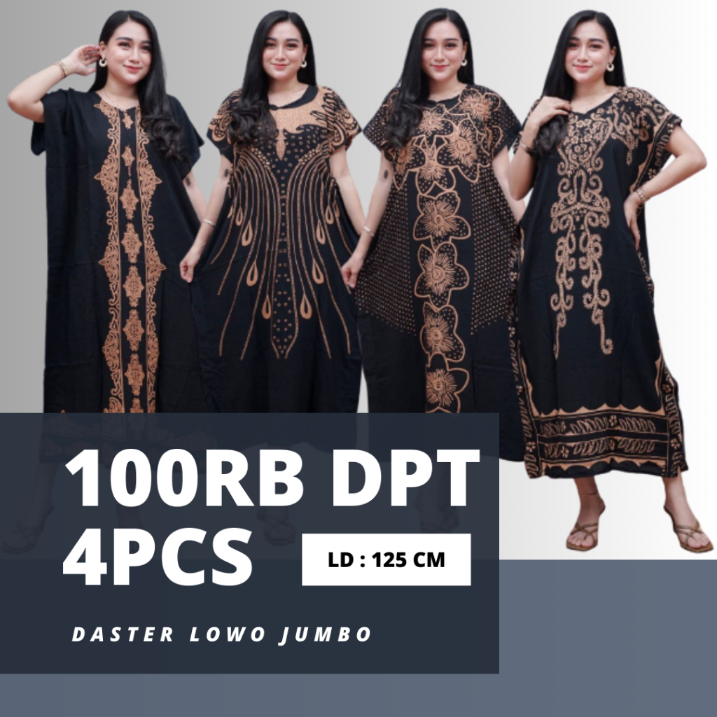 Jual PAKET DASTER LOWO JUMBO 4PCS 100RB MOTIF RANDOM BUSUI BAHAN RAYON ...
