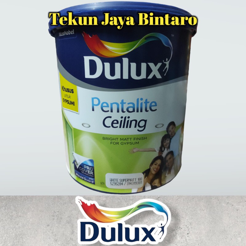 Jual CAT PLAFON / GYPSUM DULUX PENTALITE CEILING WARNA PUTIH KEMASAN 5 ...