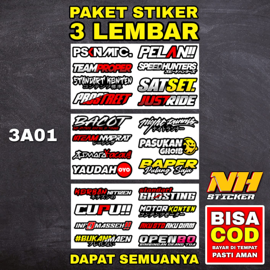 Jual Stiker Motor Sticker Racing Pack Print Cutting Sponsor | Shopee ...
