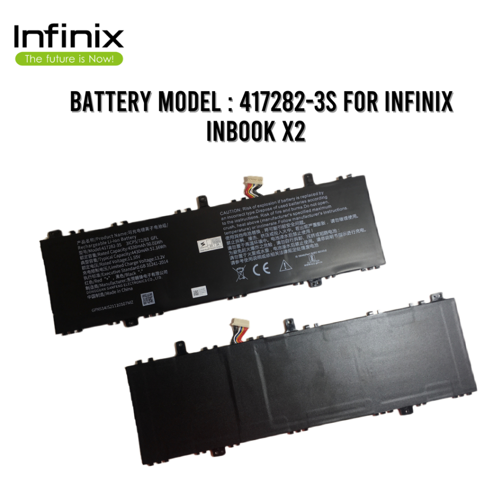 Jual BATERAI BATTERY LAPTOP INFINIX INBOOK X2 i3, i5, i7 Model:417282 ...