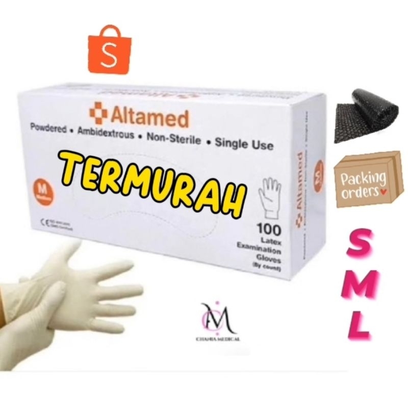 Jual 1 BOX HANDSCOON ALTAMED SARUNG TANGAN LATEX | Shopee Indonesia