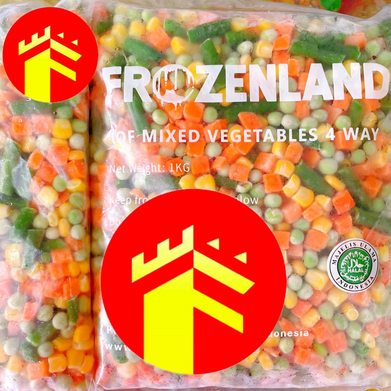 Jual FROZENLAND MIXED VEGETABLES 4 WAY 1 KG 250 GR FROZEN LAND ...