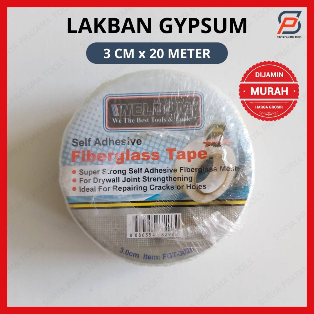 Jual Lakban Kain Kasa Gypsum 3 Cm X 20 M Fiberglass Tape Plafon Lem