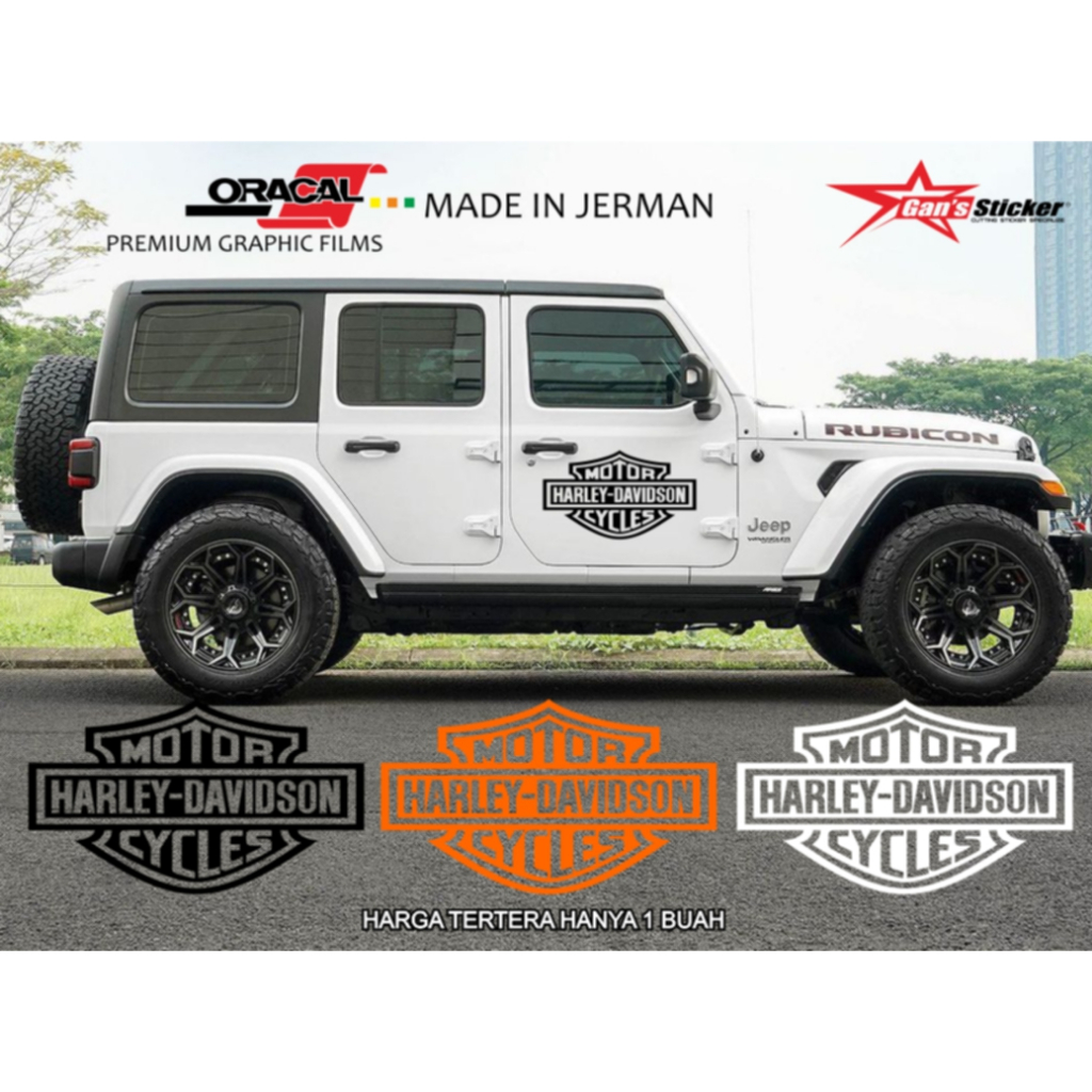 Jual sticker jeep wrangler rubicon sticker pintu sticker harley ...
