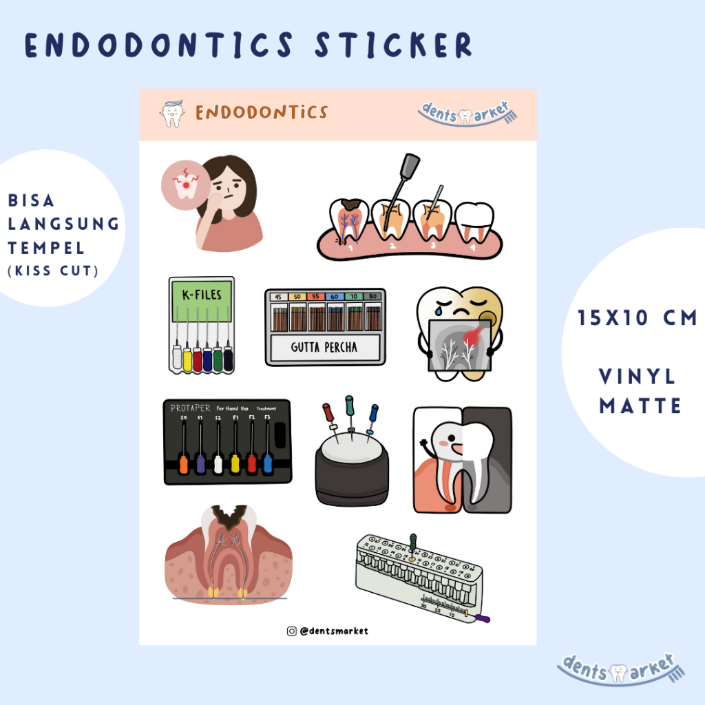 Jual Sticker Kedokteran Gigi Endodontics Sticker / Stiker Perawatan ...