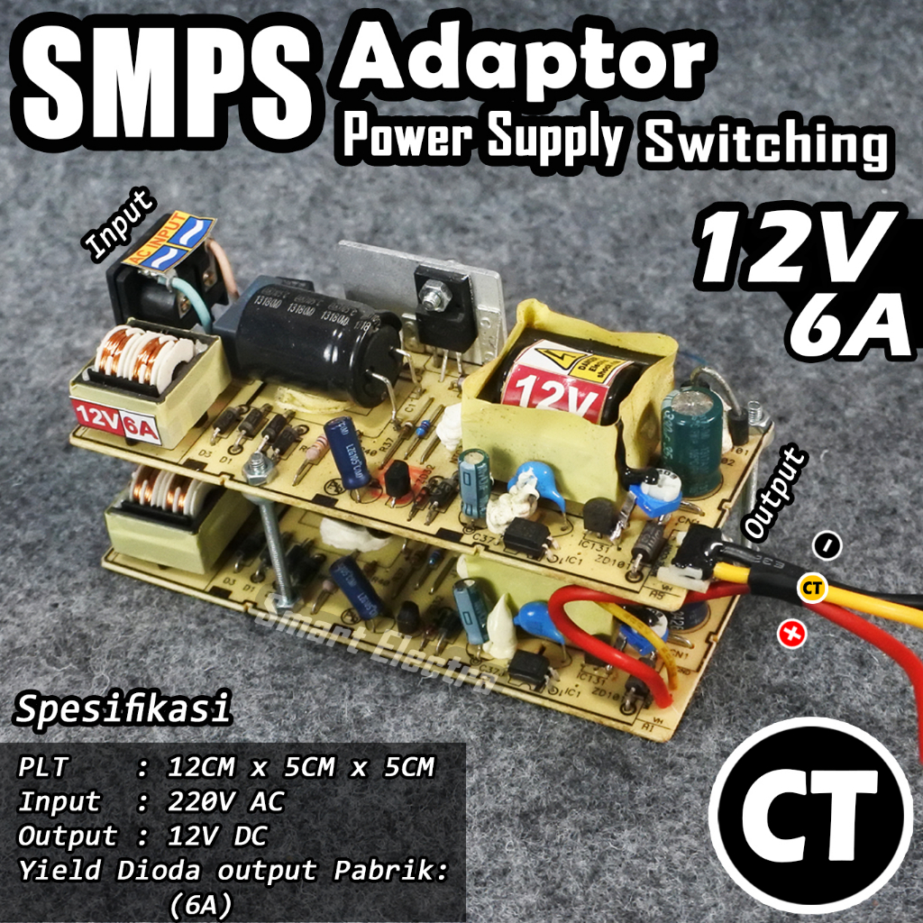 Jual SMPS power Supply 12V, 15V, 24V, 32V, 35V, 42V, 45V, dan 55V 6A CT ...