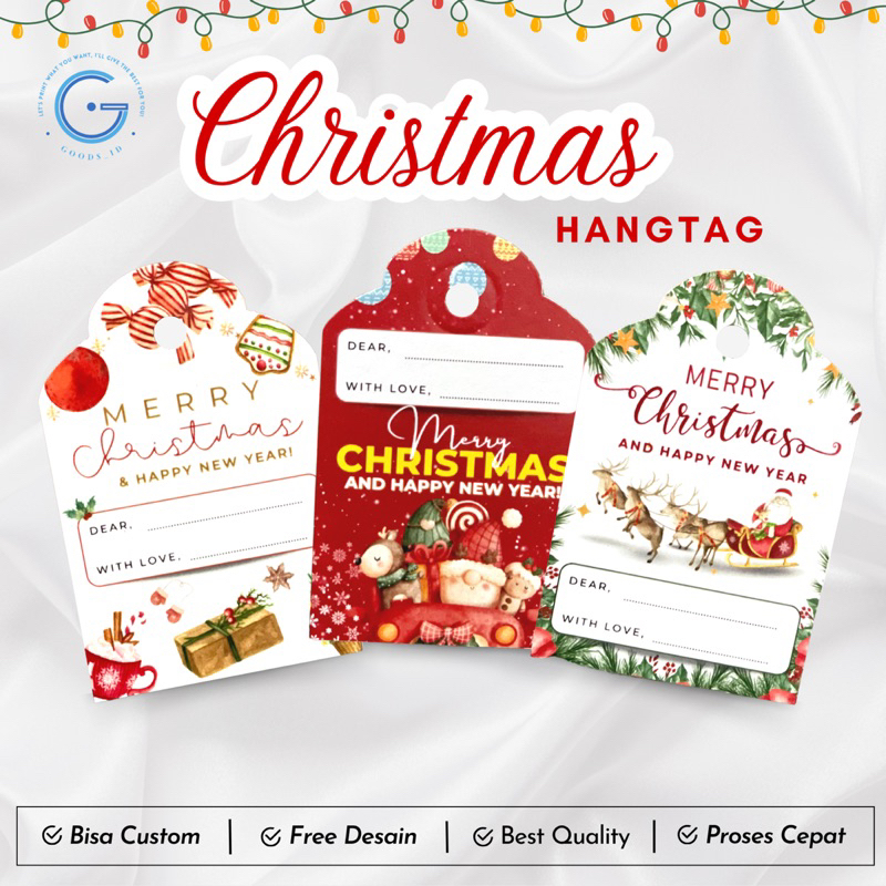 Jual Hangtag Christmas Free Tali • Natal Hangtag Gift•Hampers•Kartu ...