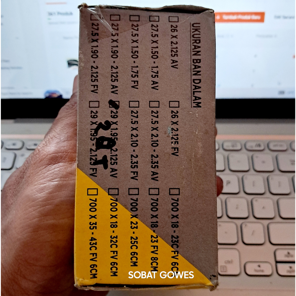 Jual BAN DALAM STRUMMER ISI KENDA 29 X 1.95 - 2.125 AV DAN 29 X 1.95 - 2.35 FV ORIGINAL MTB ...