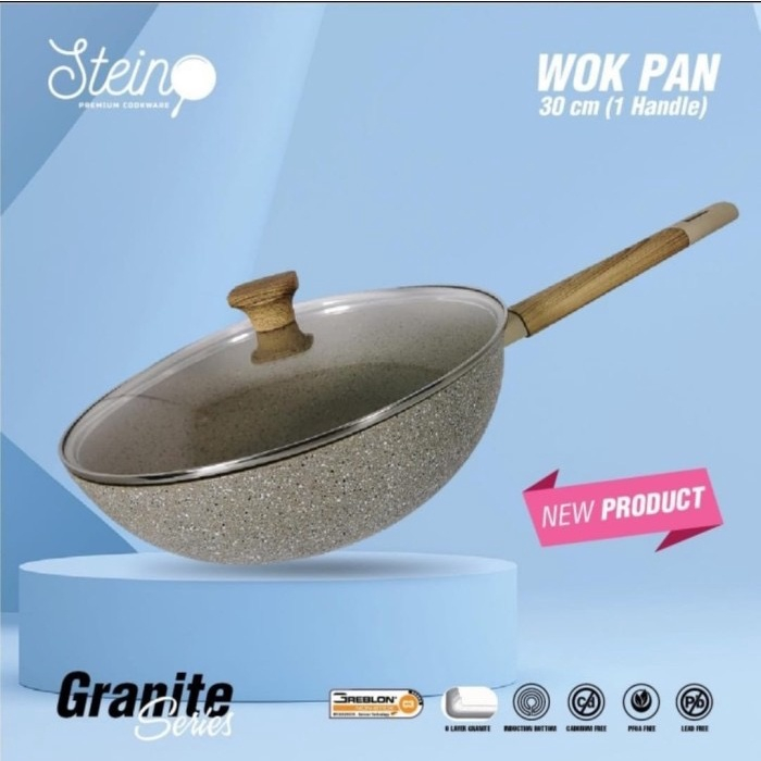 Jual STEIN COOKWARE 30 CM SINGLE HANDLE WOK WITH LID | Shopee Indonesia