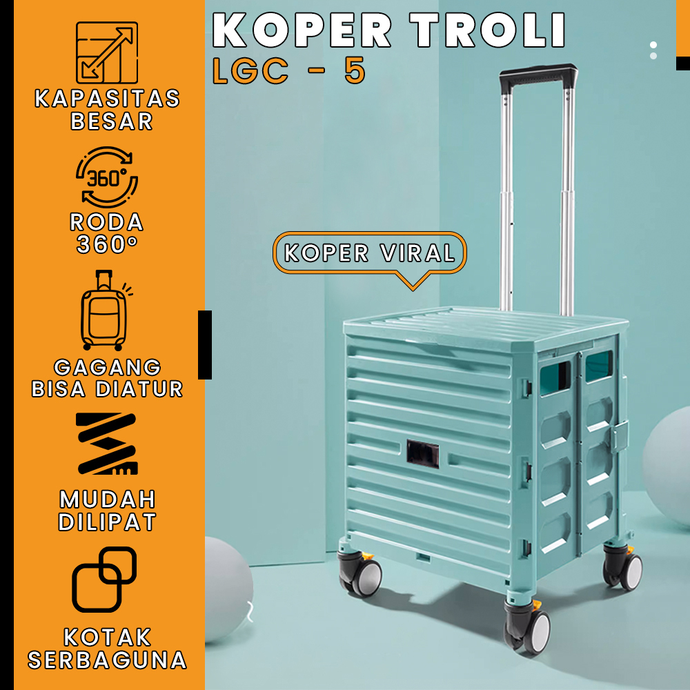 Jual Keranjang Koper Trolley Troli Lipat Keranjang Lipat Folded ...