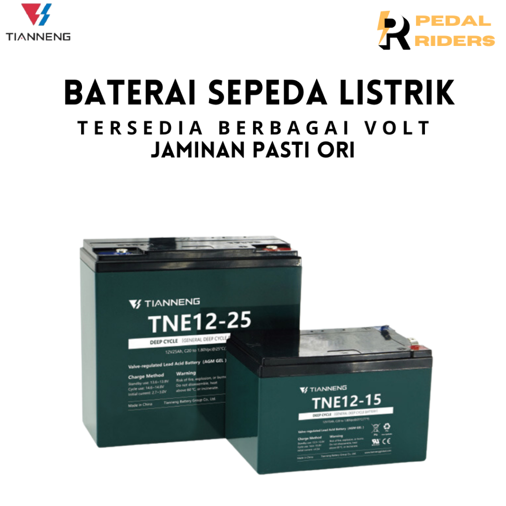 Jual TIANENG TIANNENG BATERAI SEPEDA LISTRIK AKI KERING BATERAI SLA 40V ...