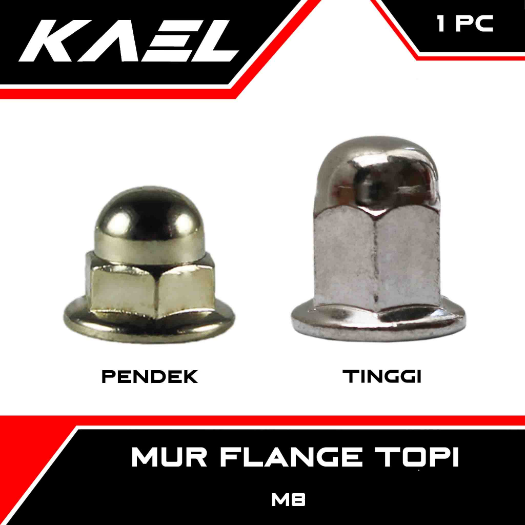 Jual Mur Flange Topi Tinggi Pendek M8 8 mm Kunci 12 K K12 Nut Cap Untuk ...