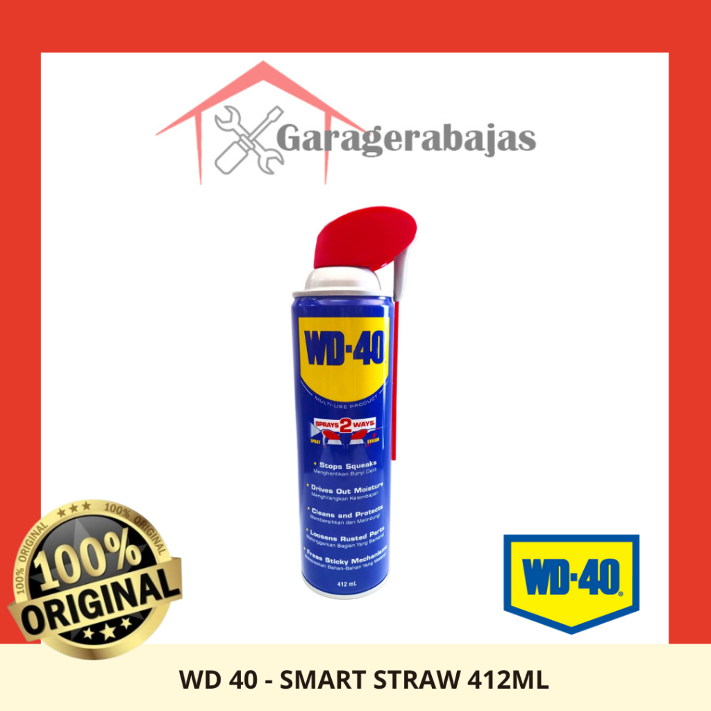 Jual WD 40 - SMART STRAW 412ML / CAIRAN PELUMAS ANTI KARAT WD40 412ML | Shopee Indonesia