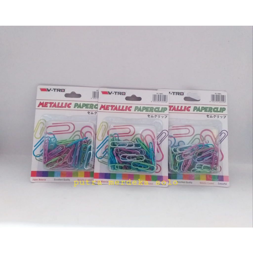 Jual Paper Clip Metalik Warna Warni V-Tro/ Metallic Paper Clip / Paper ...